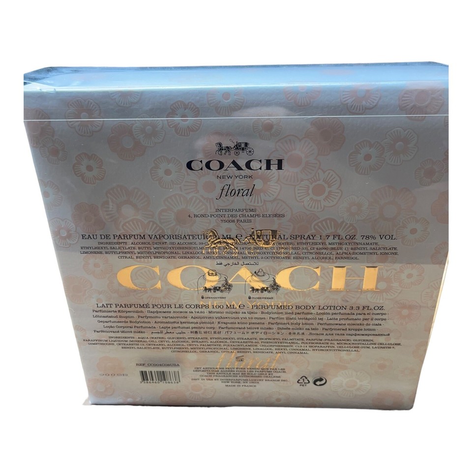 Coach Floral EDP Perfume Womens 2 Pc Gift Set 1.7 Oz AND 3.3 Oz Lotion ...