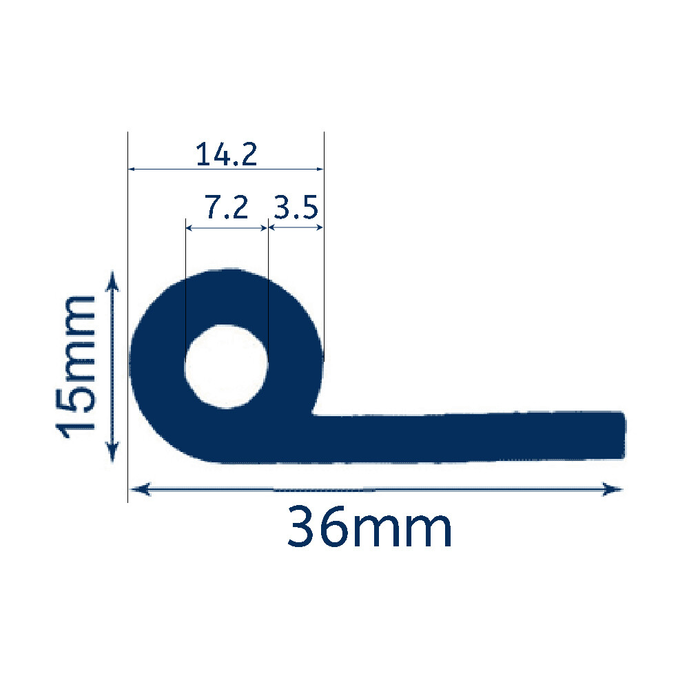 RE1032 'P' Rubber Strip 36mm x 15mm | eBay