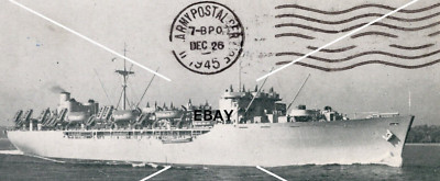1945 Postcard Litho USS Marine Lynx Underway Army Postal Mark ...