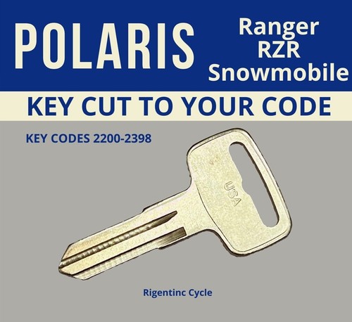 Polaris ATV Ranger RZR Snowmobile Replacement Key Cut to Code 2200-2398 ...
