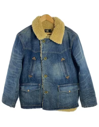 RRL Ralph Lauren Shearling Denim Jacket Coat Indigo Blue Men's Size L ...