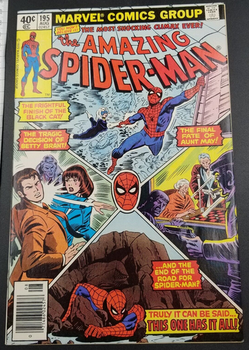Amazing Spider-Man #195 1979 Newstand 2nd App. Black Cat & Origin Mid ...