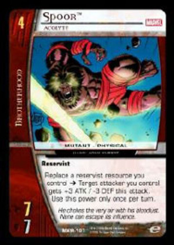 VS System: Spoor, Acolyte [Played] Marvel X-Men TCG CCG Classic Marvel ...
