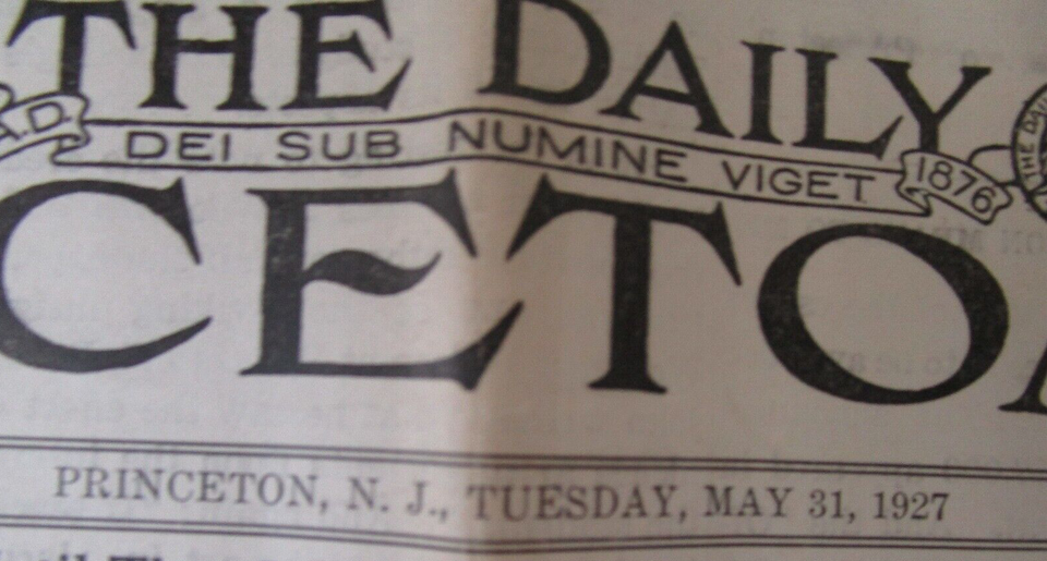 1927 Princeton NJ "THE DAILY PRINCETONIAN NEWSPAPER" New Jersey A-17 | eBay