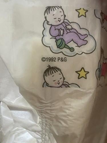 1 Vintage Pampers Diaper 90s 1992 Baby Babies on Clouds Newborn Size | eBay