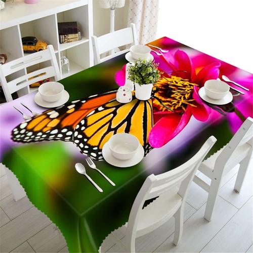 Butterfly Honey 3D Tablecloth Table cover Cloth Rectangle Wedding Party ...