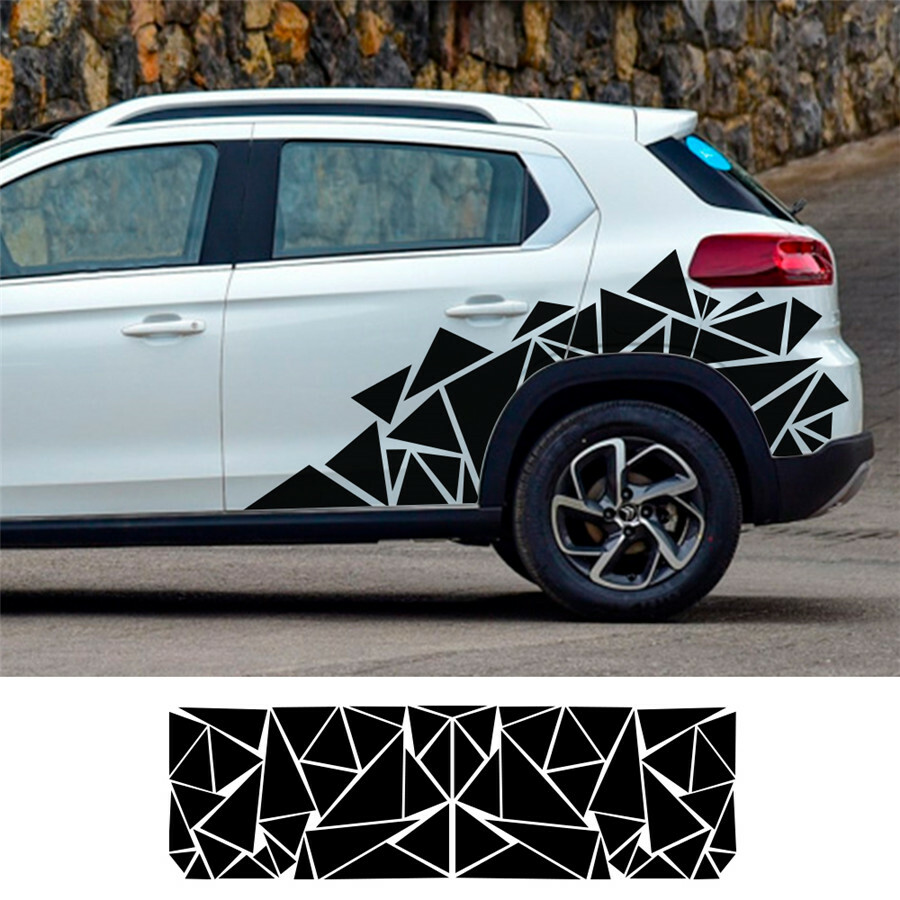 Car Body Side Decals Sticker Geometric Triangle Graphics 78in x23in ...