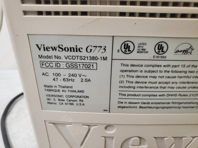 Retro Gaming ViewSonic G773 VCDT21380-1M 16" CRT VGA Computer Monitor ...