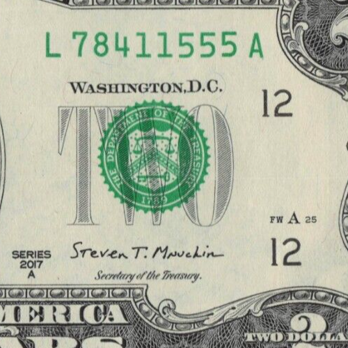 Corpus Christi TX Zip Code Note Fancy Serial Number Two Dollar Bill ...