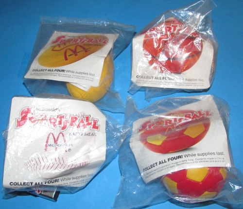 1990 McDonalds ~ Sports Balls ~ Complete Set of 4 ~ All 4 packages ...