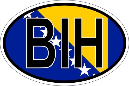 BIH Bosnia Herzegovina Oval Flag Country Code Oval Sticker Sticker | eBay