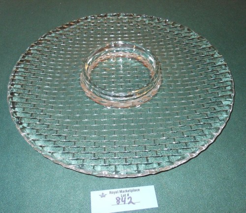 Clear Glass Weave Pattern Large Serving Tray Vintage | eBay