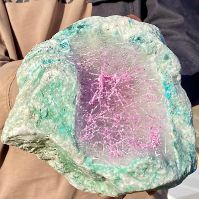 5.16LB Pink natural goethite crystal quartz energy mineral healing ...