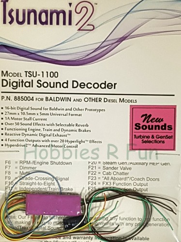 DCC decoder Soundtraxx TSU-1100 Tsunami2 Digital Sound for Baldwin ...