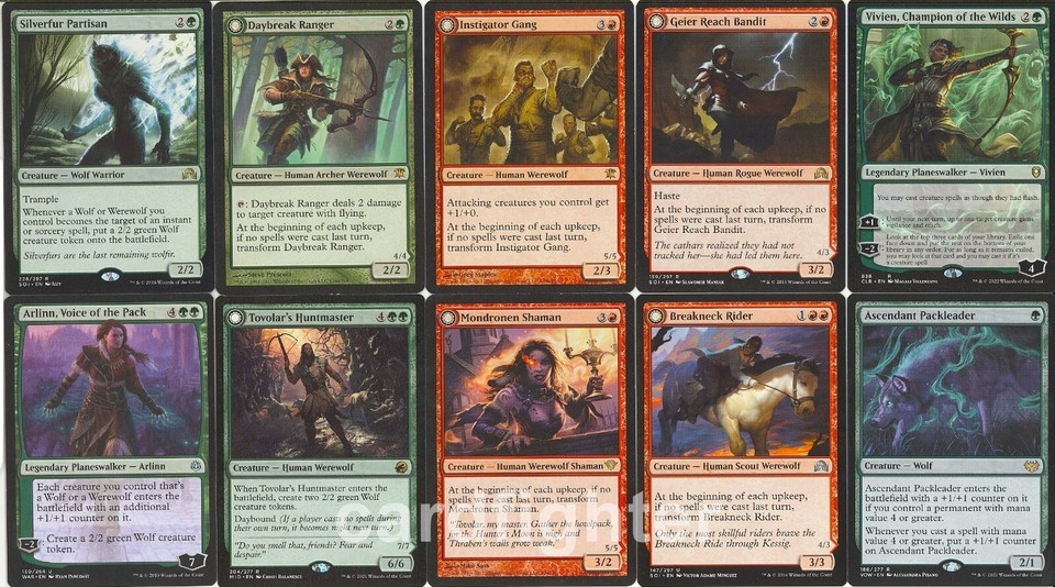 Custom Werewolf Tribal Commander EDH Deck - Tovolar, Dire Overlord ...