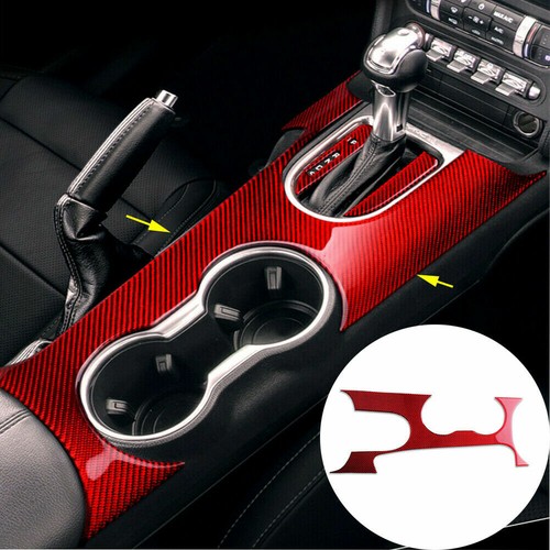 Red Carbon Interior Gear Shift Box Panel Cover Stickers for Ford ...