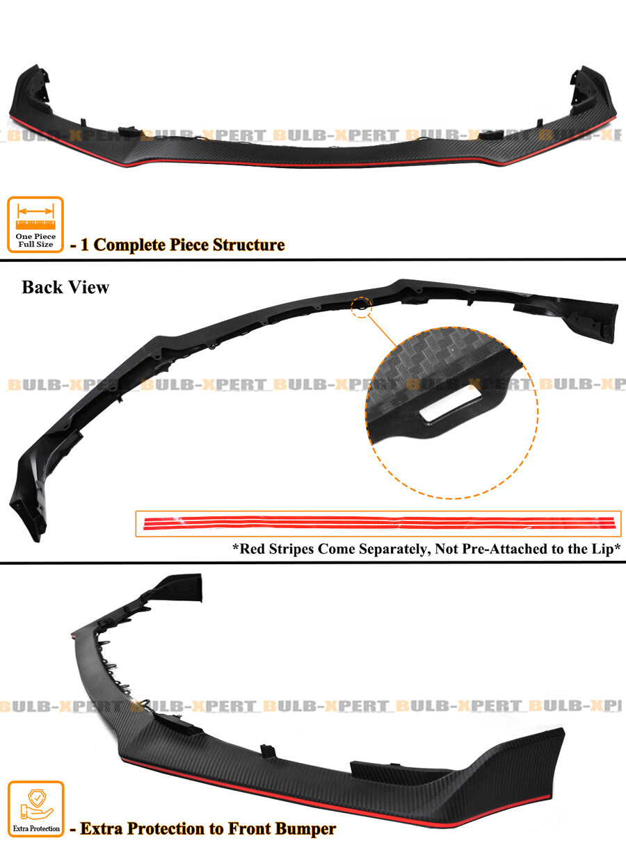 2017-2021 Honda Civic Type-R FK8 OE Style Textured Front Bumper Lip ...