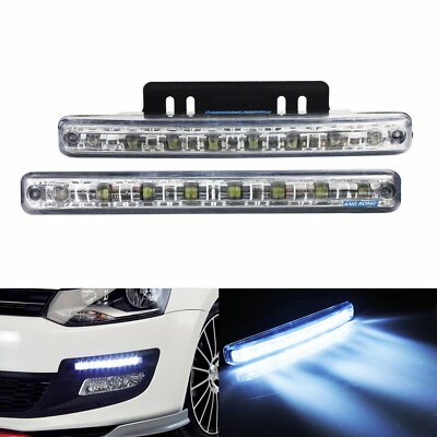 2pcs 8 LED Daytime Driving Lights Car DRL Head Fog Lamps Light Super ...