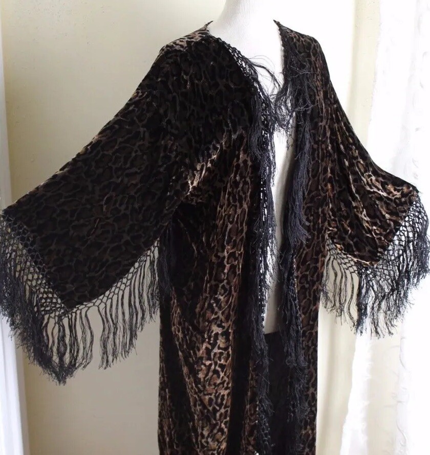 NWT ARIS A. Velvet Piano Fringe Open Funky Fab Lagenlook Velvet Jacket ...