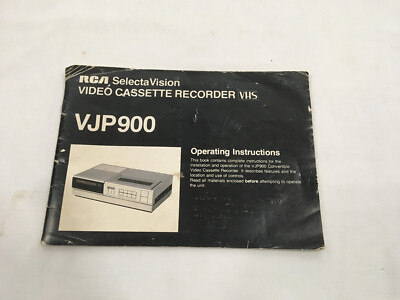vintage 1983 Operating Instructions for RCA VHS VCR VJP900 | eBay