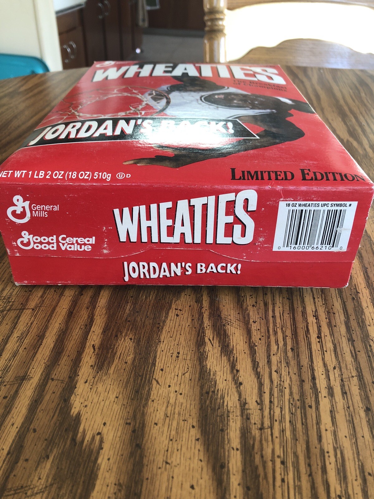 Michael Jordan Wheaties "Jordan's Back" 18oz Unopened Cereal Box 1995 ...