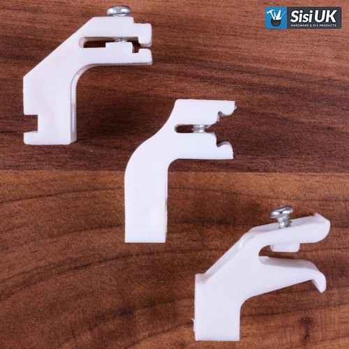 White CURTAIN RAIL TRACK BRACKETS Choose Sologlide/Decorail/Swish Drape ...