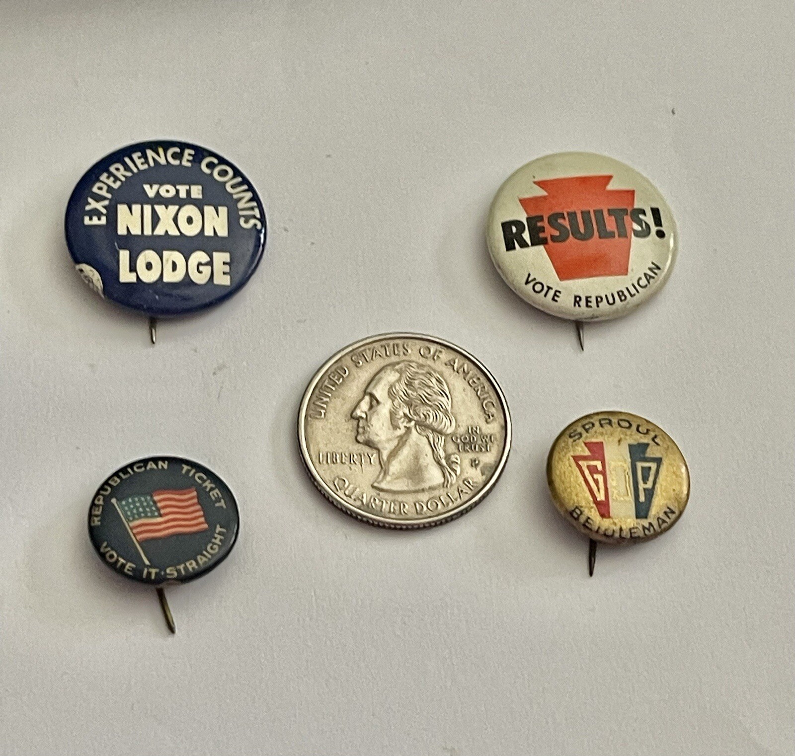 Vintage 1960’s GOP Republican Pin Buttons Lot of 4 Nixon/Lodge Sproul ...