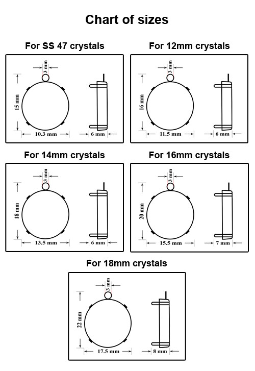 Brass Bail/Base with 1 Loop for Embedding Rivoli Shape Crystals * Many ...