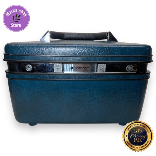 Vintage Samsonite Profile II Blue Train Case VGC no Tray no Key | eBay