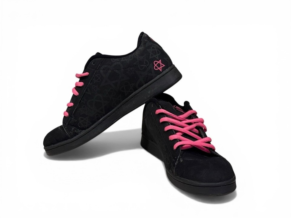Vtg Adio Men’s Shoes Black/Pink Heartagram Bam Margera & HIM Collab ...