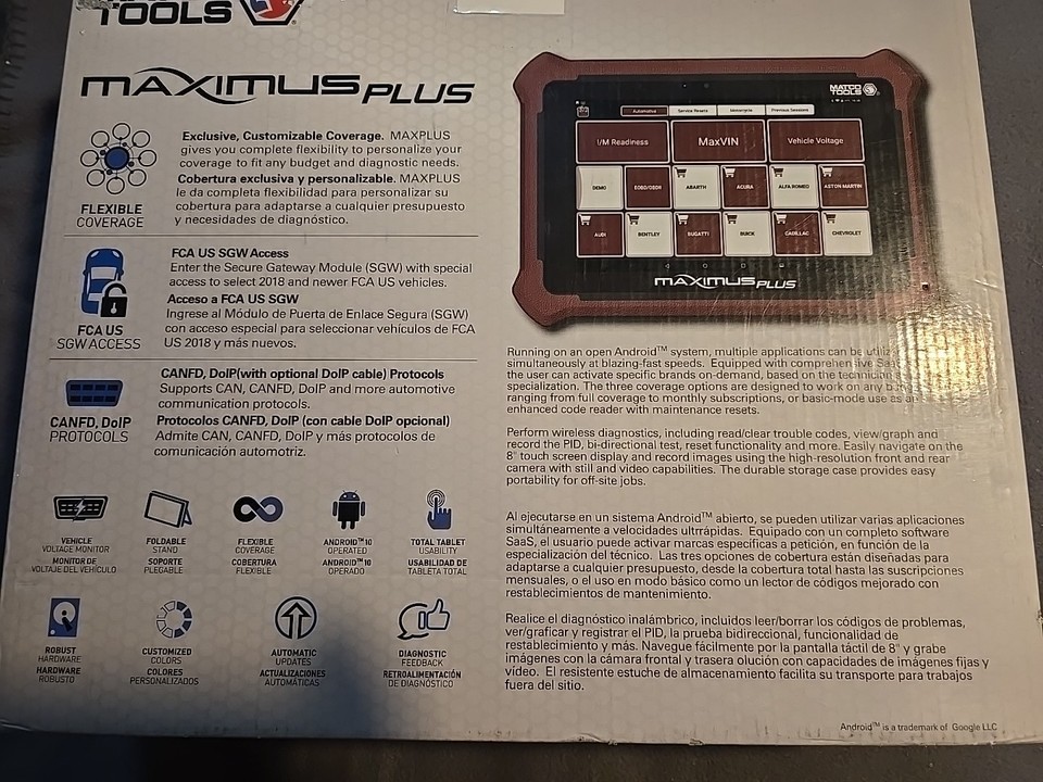 NEW MATCO TOOLS MAXIMUS PLUS MDMAXPLUS 8" AUTOMOTIVE ANDROID DIAGNOSTIC ...