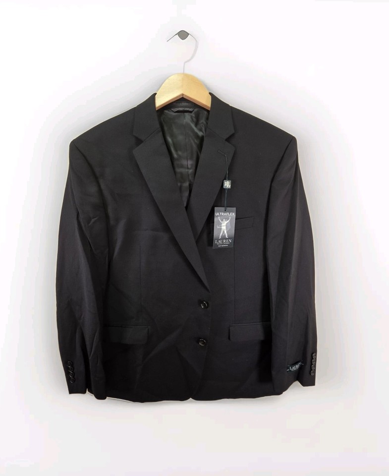 RALPH LAUREN Classic-Fit Ultraflex 100% Wool Natural Stretch Suit 48R ...