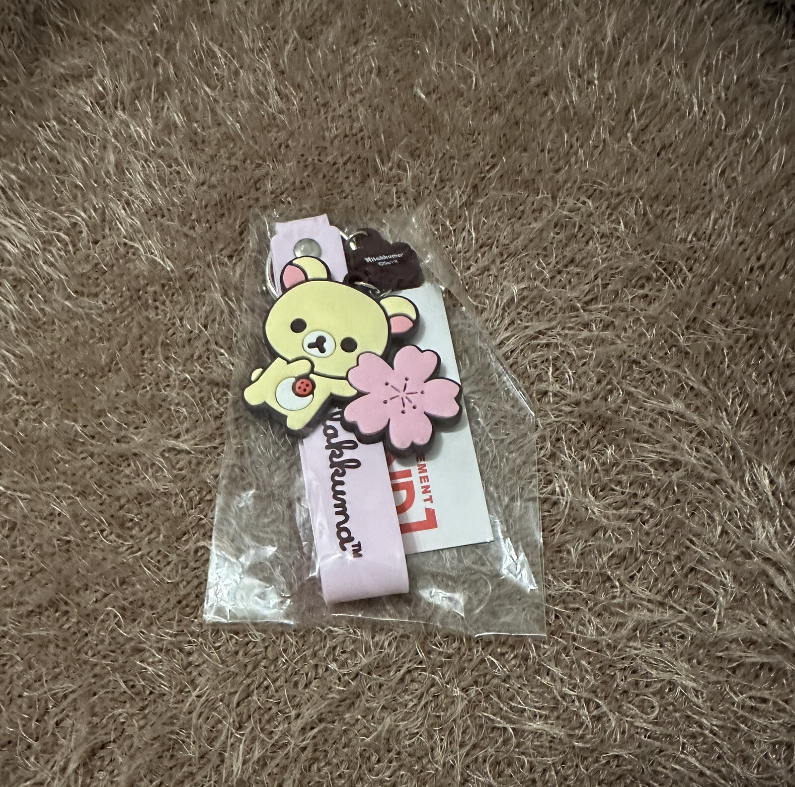 Rilakkuma Korilakkuma FLOWER SAKURA KEYCHAIN Pink Band Round1 One San-X ...