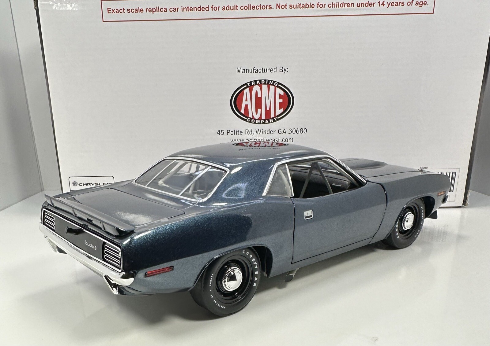 ACME/GMP 1/18 Scale 1970 AAR CUDA W/Dog Dish Wheels & Decals Removed | eBay