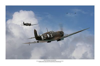 WWII WW2 RAAF MkV Spitfire / G4M Betty Aviation Art Photo Print - 12" X ...
