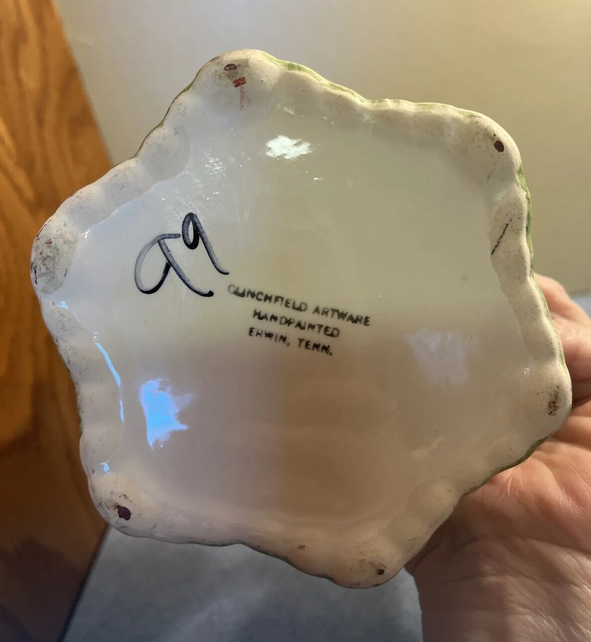 Hand Painted Clinchfield Pottery Artware Pitcher Floral Pink & Green ...