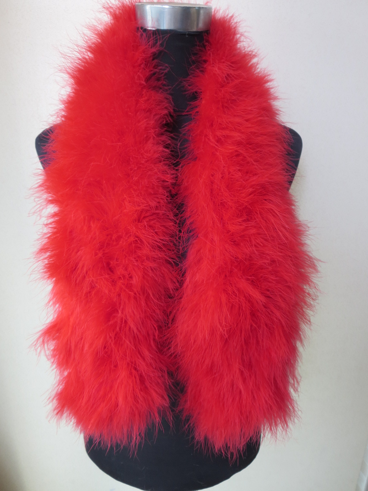 Real Ostrich Feather Fur Scarf Winter Warm Neckerchief Super Soft Red ...