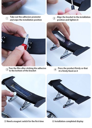 LED Tail Light Mini Solar Strobe Warning Lamp Car Rear Spoiler Wing ...