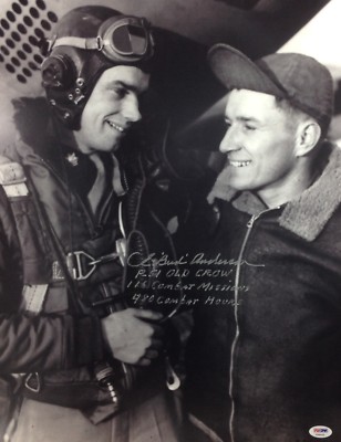 CE BUD ANDERSON SIGNED 16X20 PHOTOGRAPH PSA DNA X96424 WWII ACE 16.25V ...
