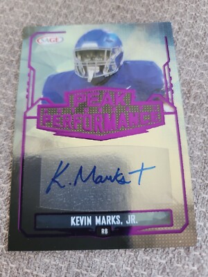 2022 Sage Hit Football Kevin Marks Jr Auto Peak Performance Purple ...