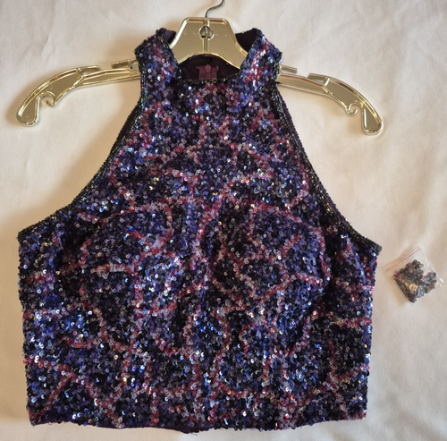 NWOT Cruise wear Party Fun Sequin Silk Top Je Matadi Purple Size L, 35 ...