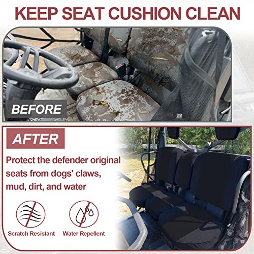 UTV Defender Seat Cover, Waterproof Dustproof Compatible With Can Am ...