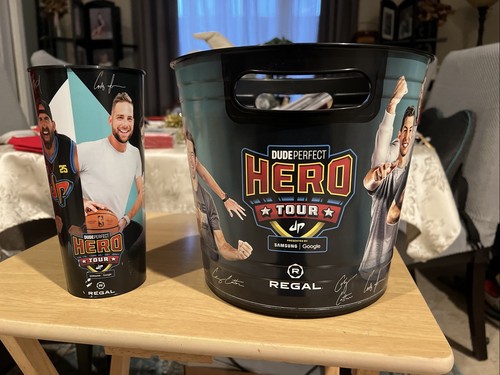 Dude Perfect The Hero Tour Movie Popcorn Bucket & Soda Cup Regal ...