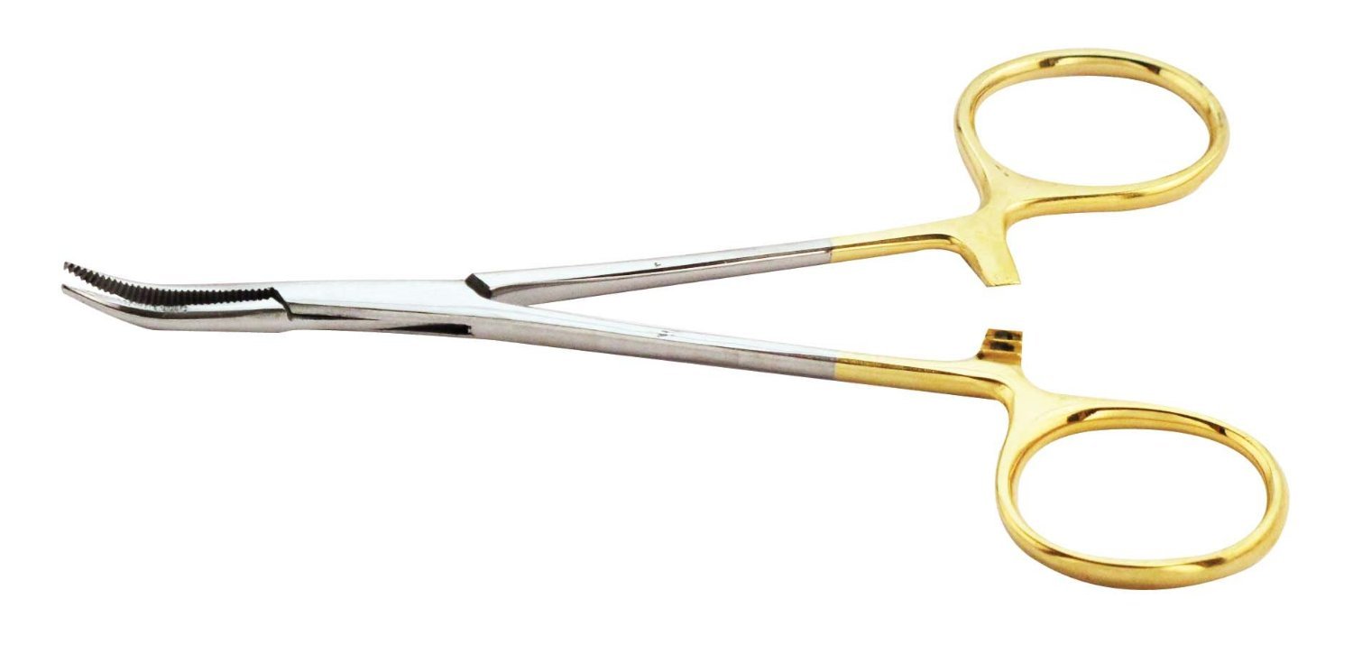SE 5 Inch Gold Handled Curved Hemostat Forceps Locking Pliers 653GHC | eBay
