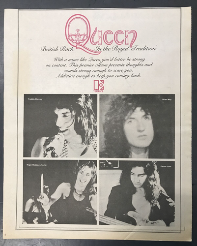 QUEEN PREMIER ALBUM FULL PAGE PROMO AD-1970S VINTAGE NEWSPAPER | eBay