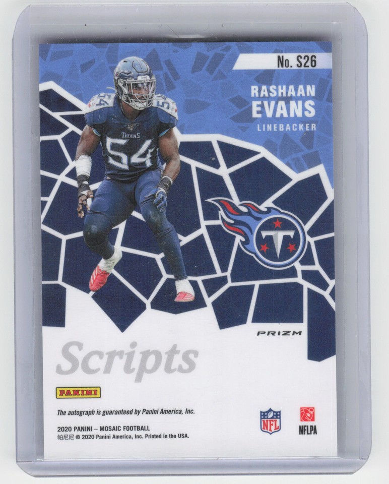 2020 Panini Mosaic #S26 Rashaan Evans Scripts | eBay