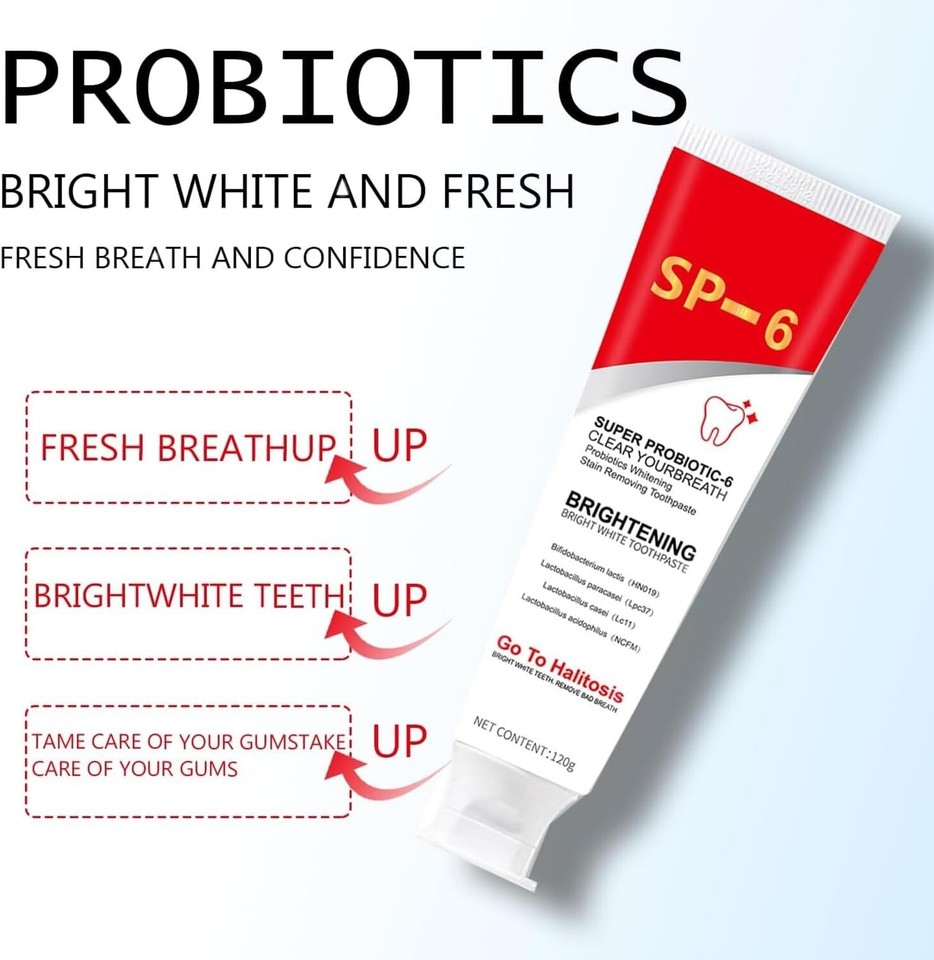 2Pcs Super Probiotic SP-6 Toothpaste, Probiotics Bright White ...