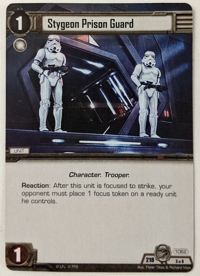 Stygeon Prison Guard Star Wars LCG Card Game 1062 Galactic Ambitions | eBay