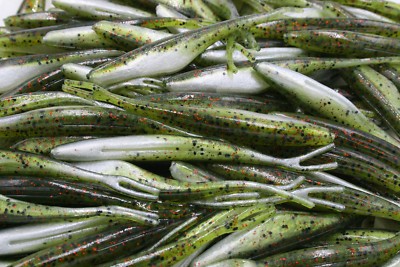 4" Flukes Soft Plastic Jerkbait Watermelon Red Ghost Bass Walleye ...