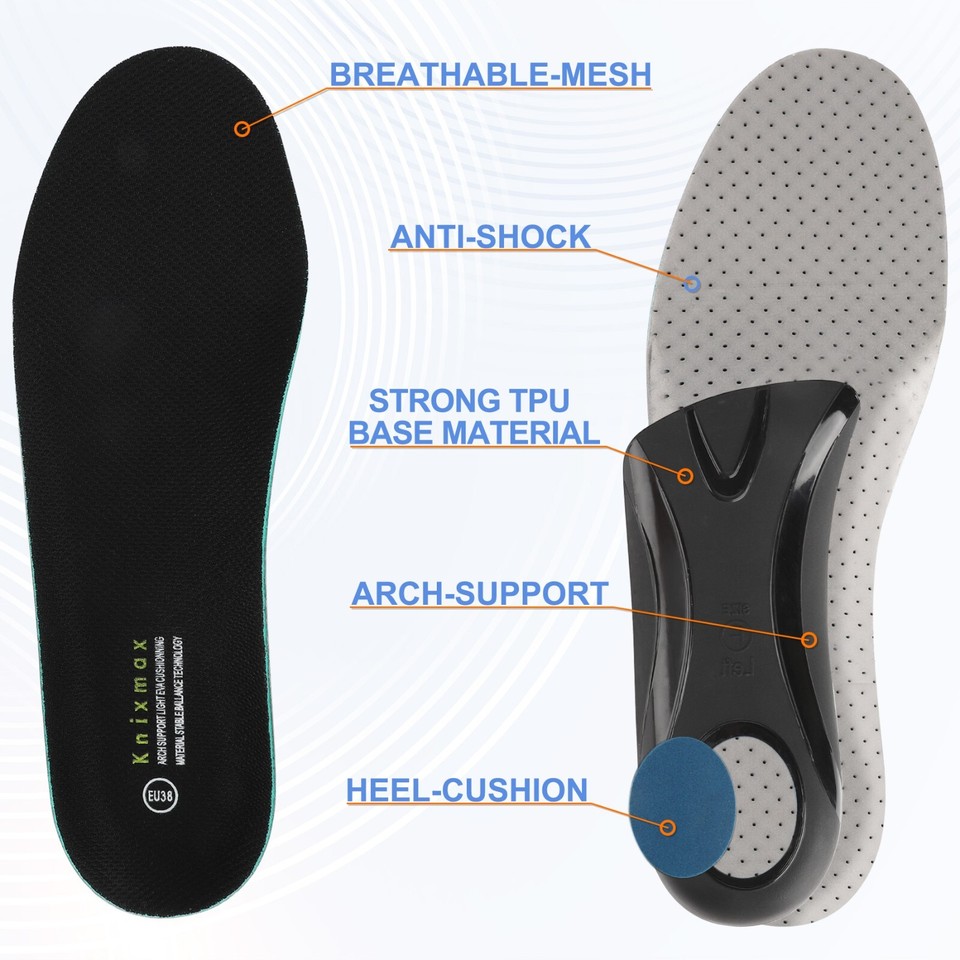 Knixmax Orthotic Insoles For Arch Support Plantar Fasciitis Flat Feet ...